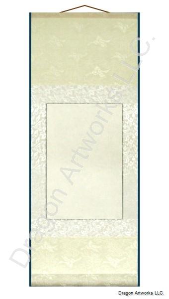 Premium Blank Paper Chinese Wall Scroll - Cream and White