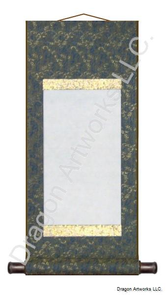 Blue With Gold Trim Blank Wall Scroll